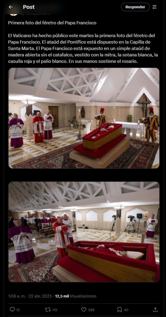 VIDEO Vaticano revela las primeras imágenes del féretro del Papa ...